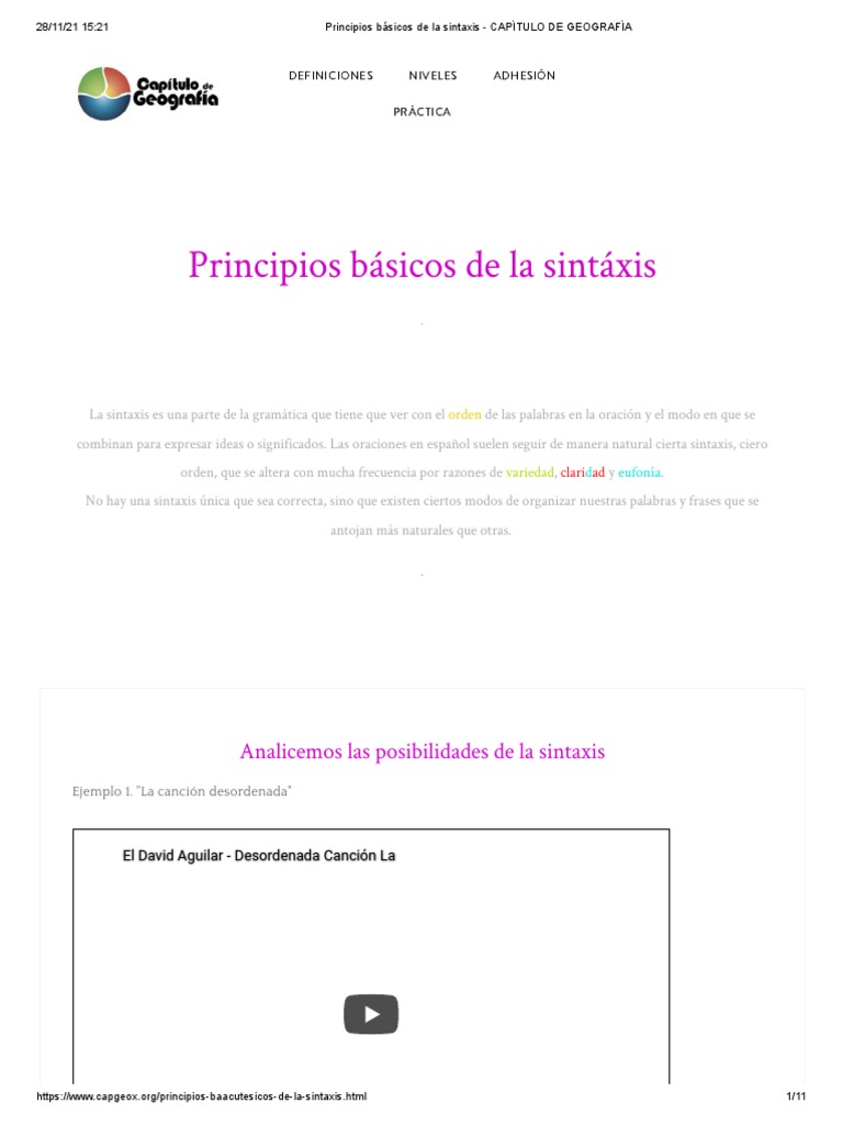 05 Principios Básicos de La Sintaxis | PDF