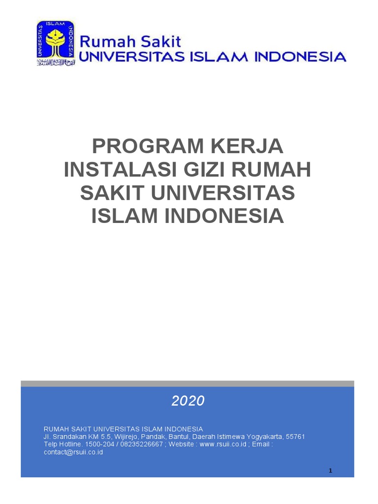 Program Kerja Instalasi Gizi | PDF