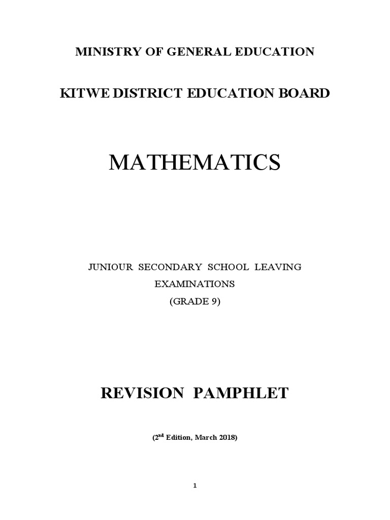 G9 Revision Pamphlet | PDF | Significant Figures | Cartesian Coordinate ...