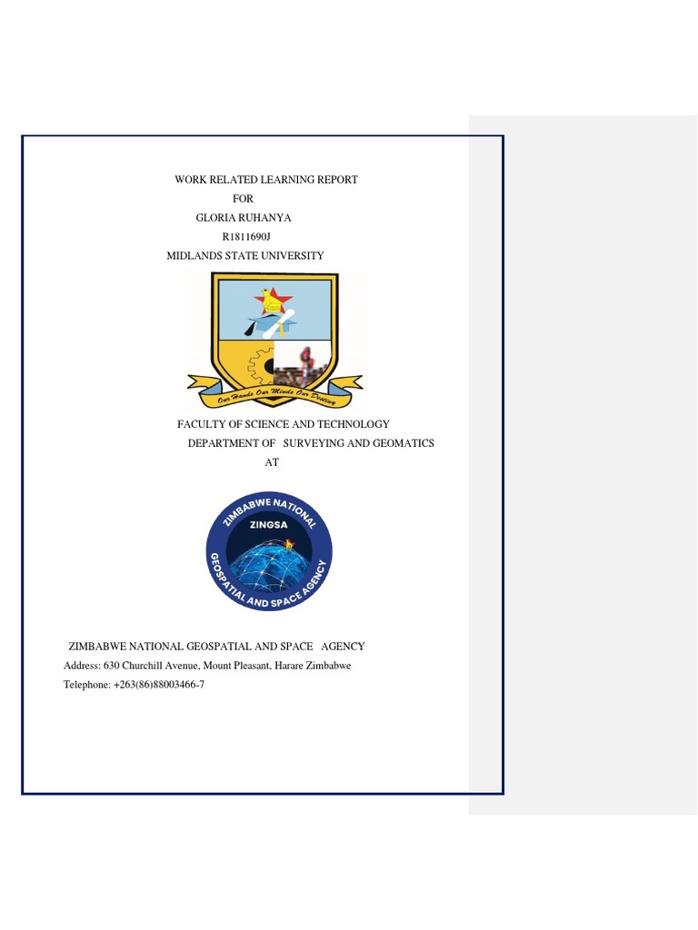 ZINGSA Work Learning Report by Ruhanya | PDF | Geographic Information ...