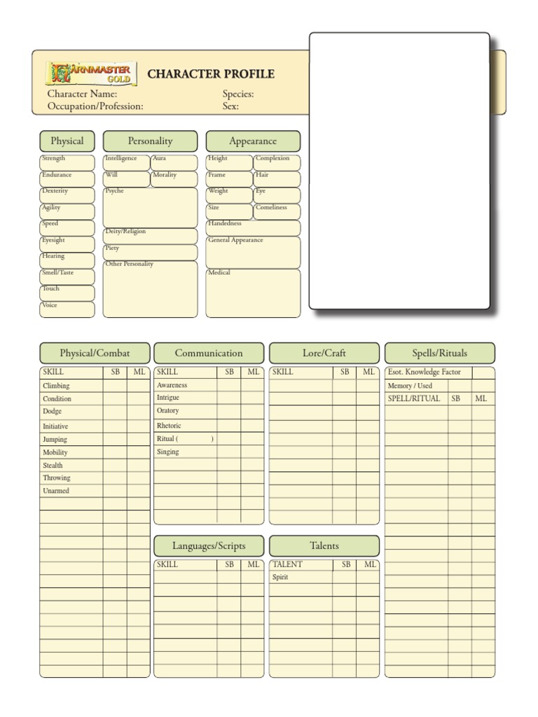 HarnMaster - Gold Character Portfolio | PDF | Human Anatomy