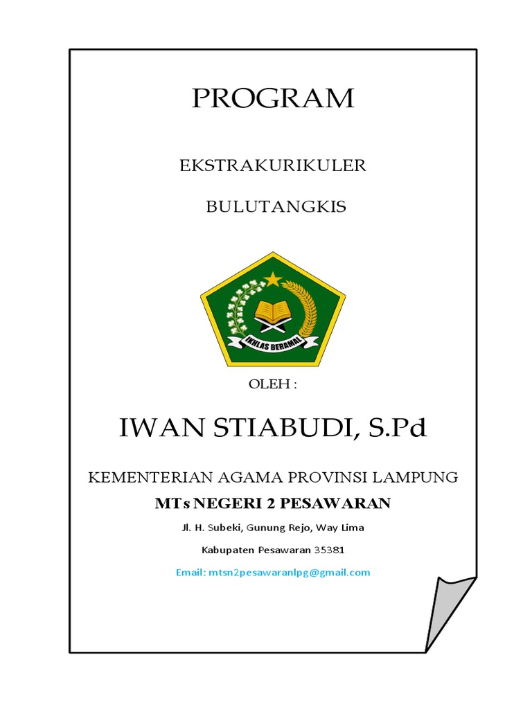 Cover Ekskul Badminton | PDF