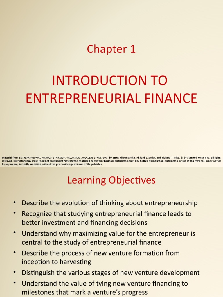 Entrepreneur Finance | PDF | Entrepreneurship | Venture Capital