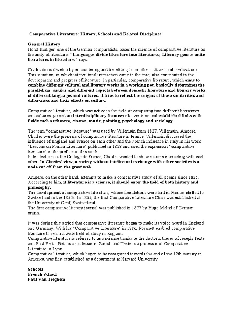 Comparative Literature | PDF