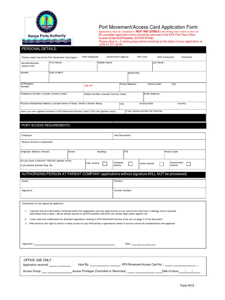 Portpass Application Form 2018 | PDF | Employment | Justice