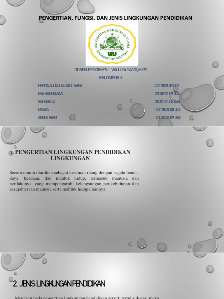 Kel. 6 PPT Lingkungan Pendidikan | PDF