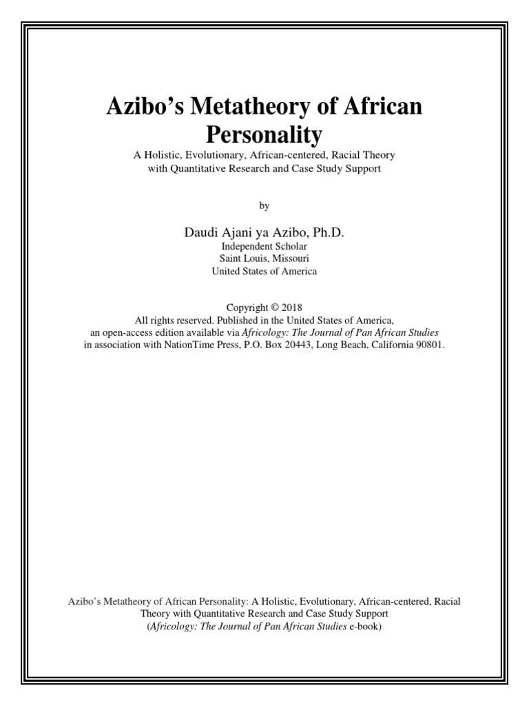 African Personality | PDF