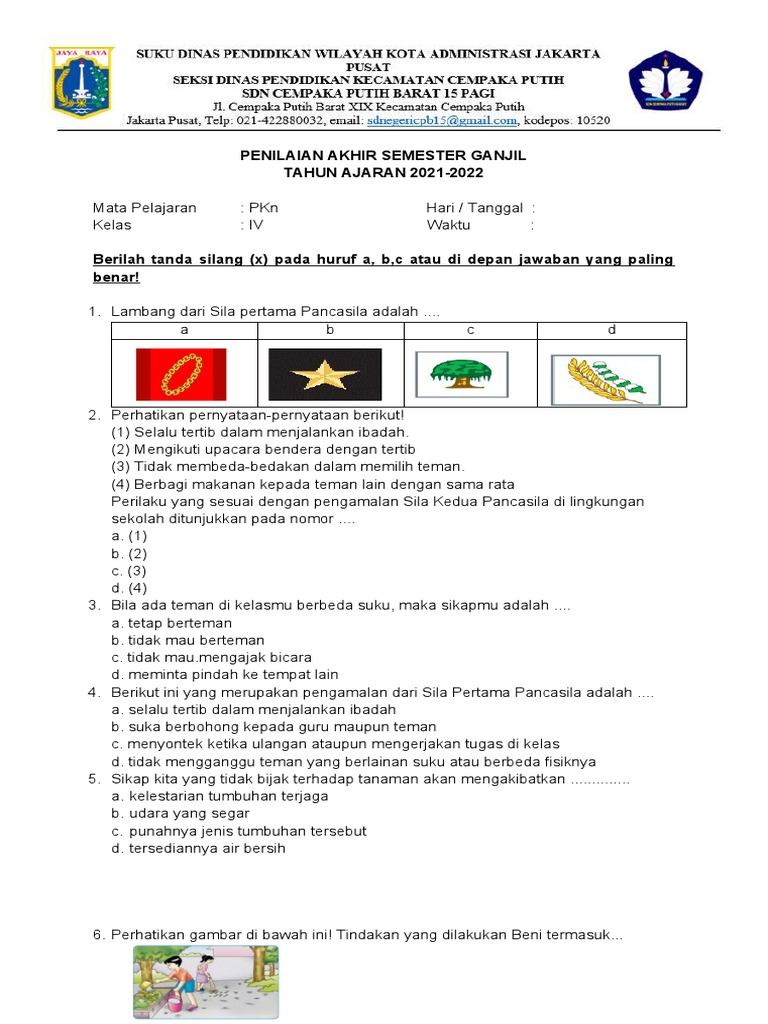 Pas Soal PKN Kelas Iv | PDF