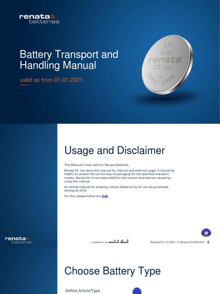 Transport Manual 2021 | PDF | Dangerous Goods | Battery (Electricity)