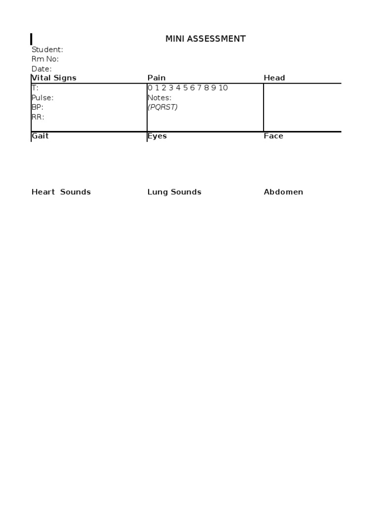 Mini Assessment | PDF | Wellness