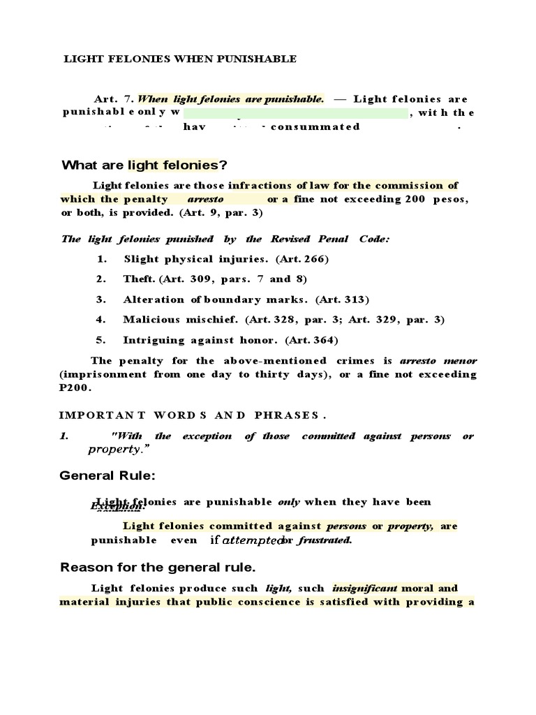 Punishing Light Felonies | PDF | Theft | Felony