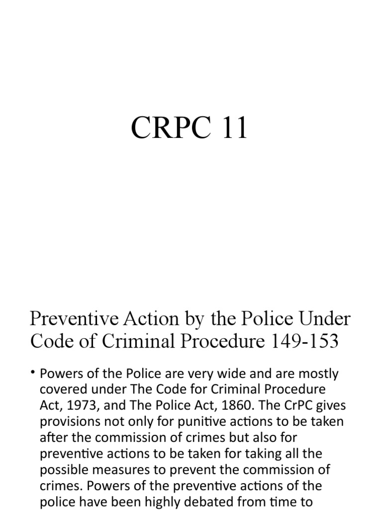 CRPC 11 | PDF | Arrest | Police
