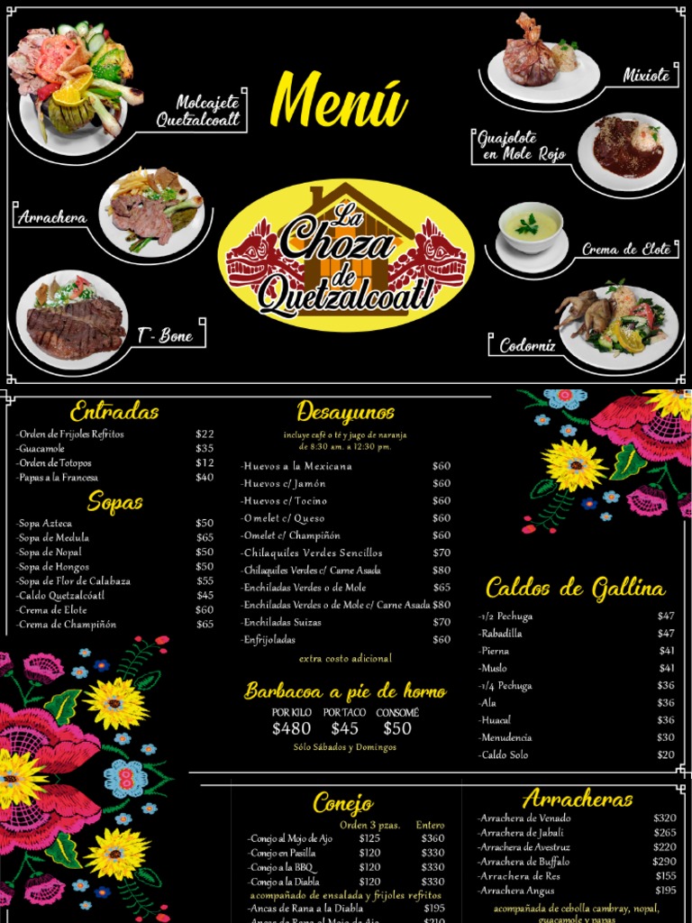 Choza de Quetzalcoatl Menú Digital | PDF