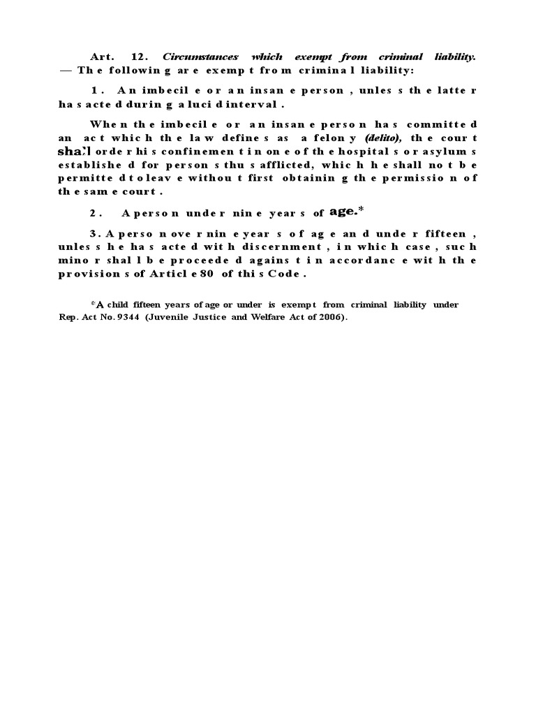 Articles 12 RPC (Reyes) | PDF