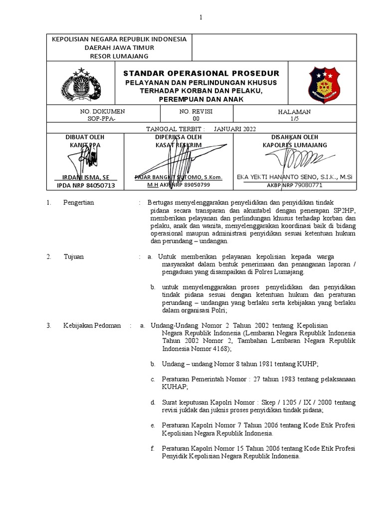 SOP Penggeledahan PPA Kepolisian | PDF