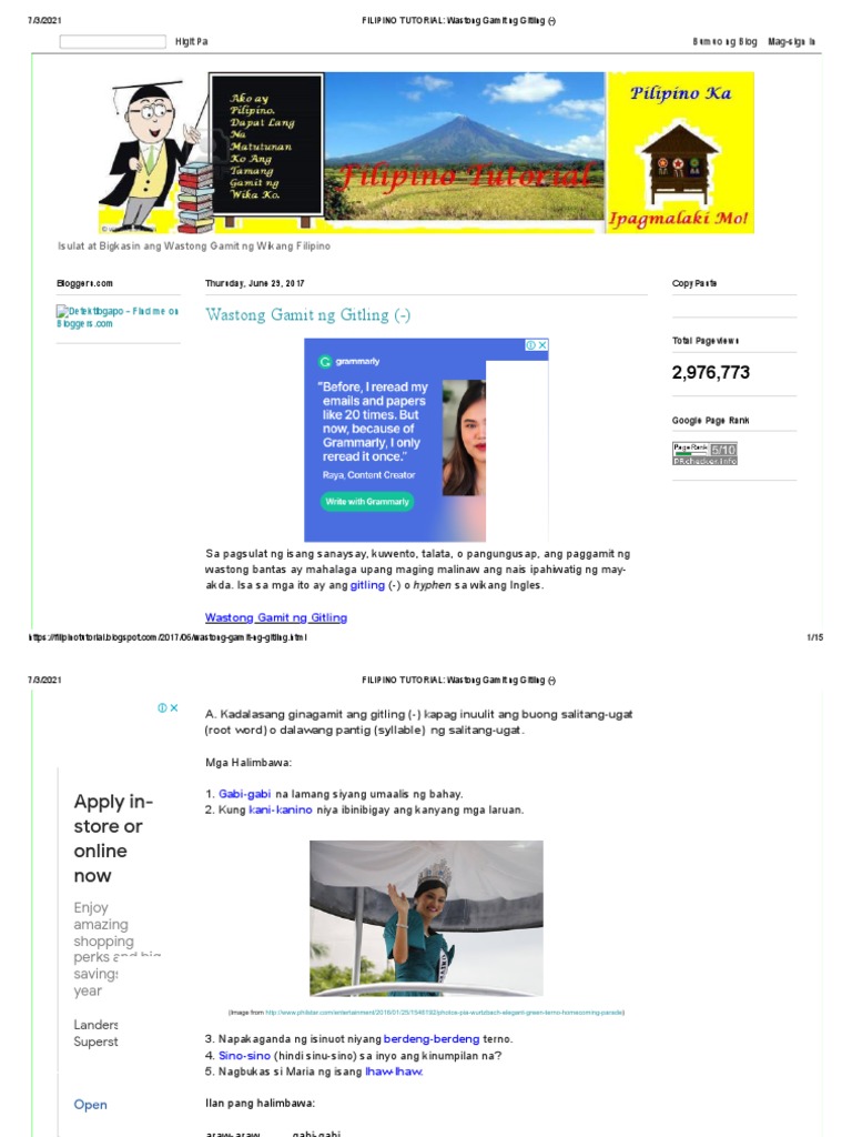 Wastong Gamit NG Gitling | PDF
