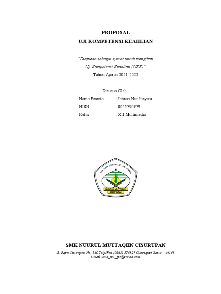 Proposal Ukk | PDF | Karier & Perkembangan