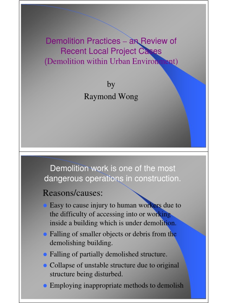 Demolition-works-HK-cases (Raymond Wong) | PDF | Demolition | Basement