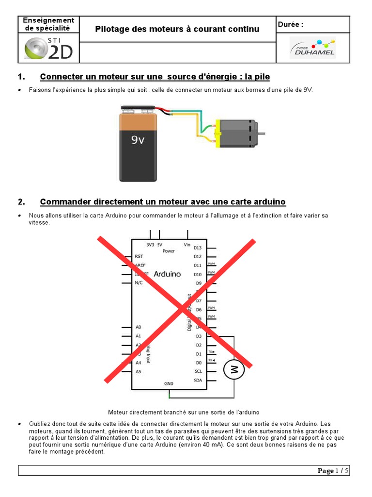 Pilotage moteur CC avec Arduino | PDF | Transistor | Transistor bipolaire