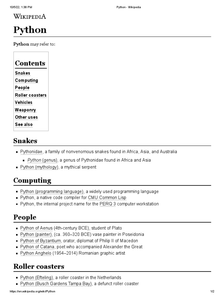 Python - Wikipedia | PDF