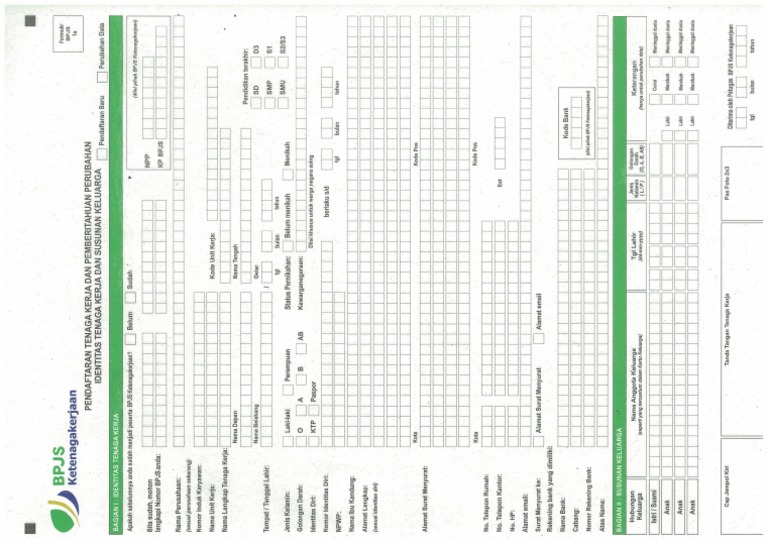 Formulir BPJS Ketenagakerjaan | PDF