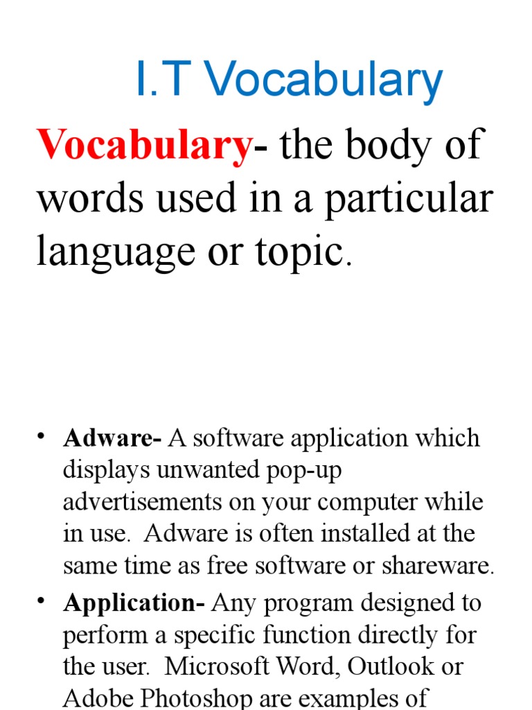 01 IT Vocabulary | PDF