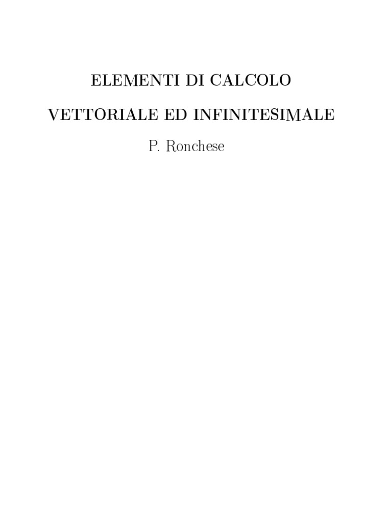 Calcolo Infinitesimale | PDF