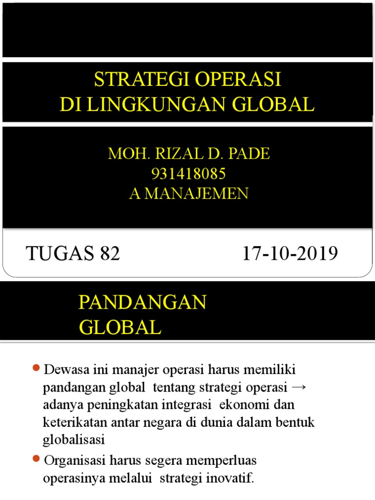 Tentang Strategi Operasi Di Lingkungan Global | PDF