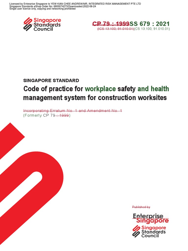 SS 679 Redline | PDF | Occupational Safety And Health | Safety