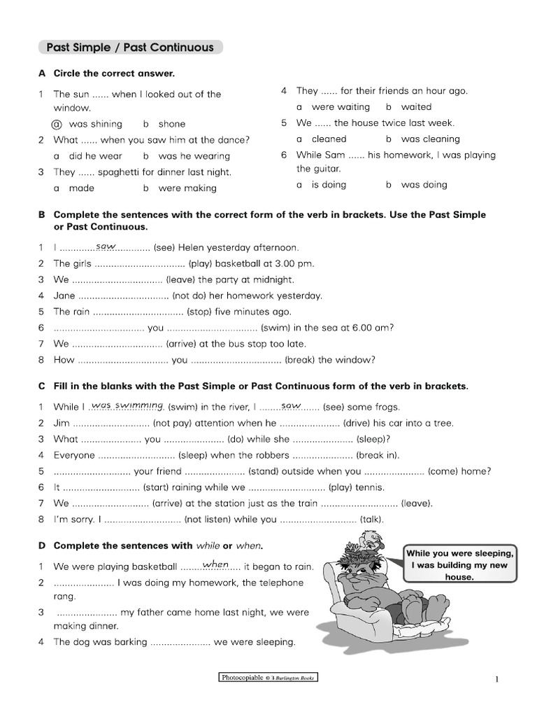 Past Simple - Continuous | PDF