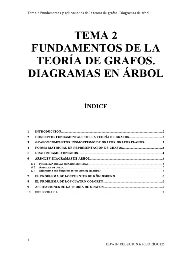 Fundamentos y aplicaciones de la teoría de grafos: árboles y diagramas de árbol | PDF | Teoría ...