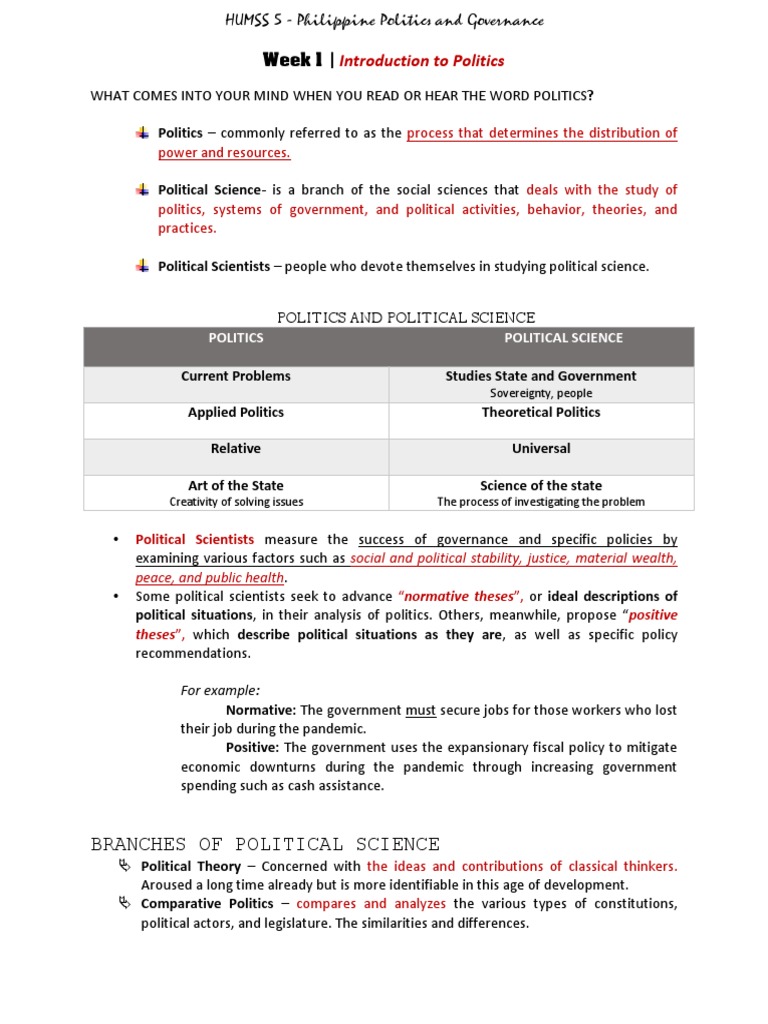 Humss 5 PPG Notes | PDF | Political Science | Separation Of Powers