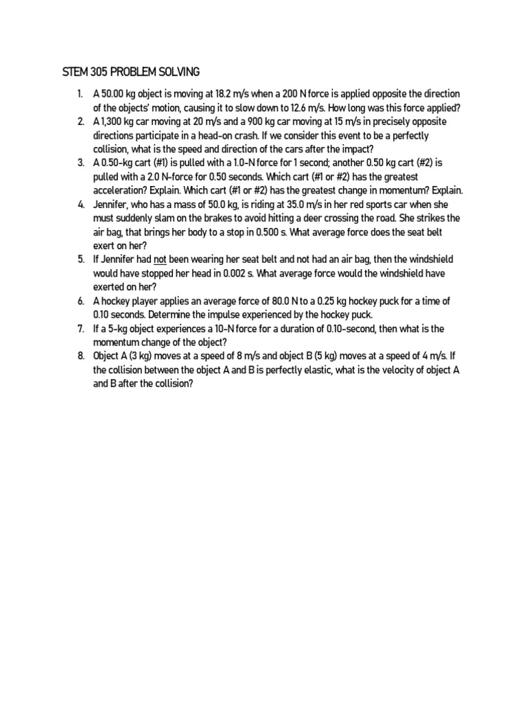 Stem 305 Finals Problem Solving | PDF | Science & Mathematics