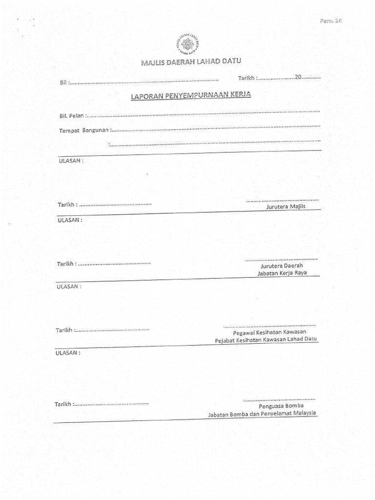 Borang Permohonan OC MDLD | PDF