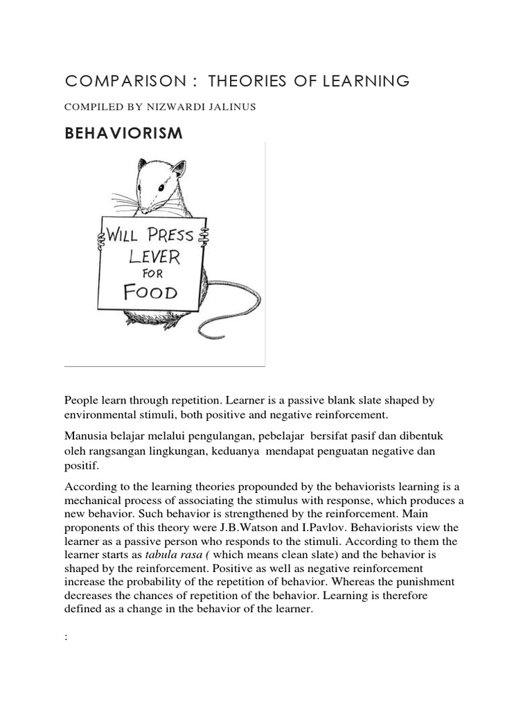 BEHAVIORISM | PDF | Constructivism (Philosophy Of Education) | Learning