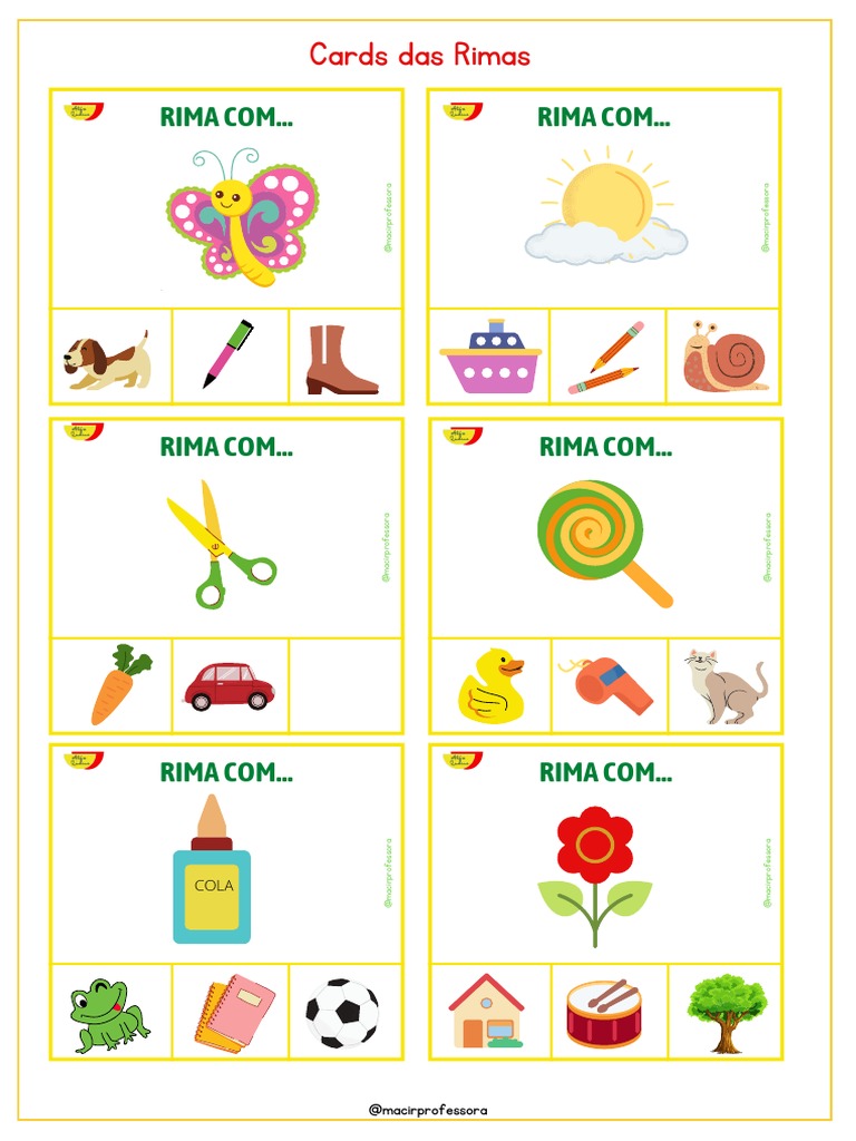 Atividades de Rimas para o 3º Ano | PDF | Informática