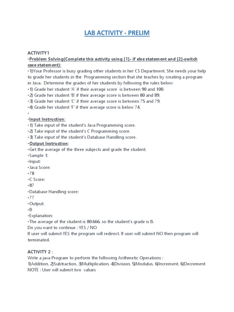 Lab Acitivity 1 | PDF