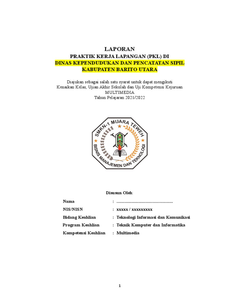 Template Laporan PKL Multimedia | PDF