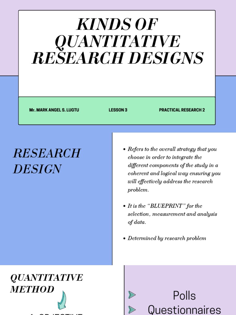 Quantitative Research Design | PDF | Survey Methodology | Quantitative ...