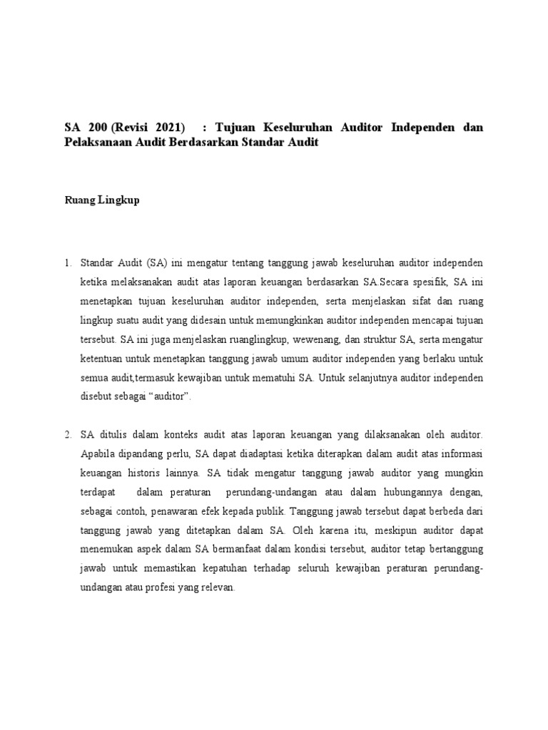 SPAP (Standar Audit) | PDF