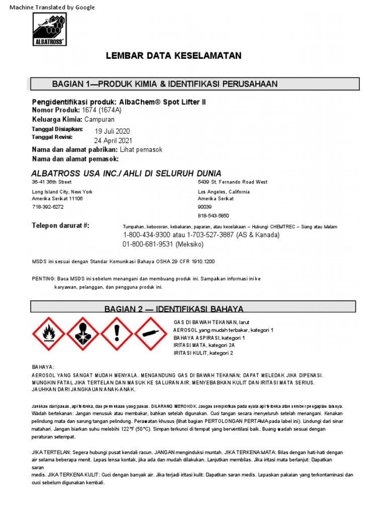 MSDS Spot Lifter | PDF