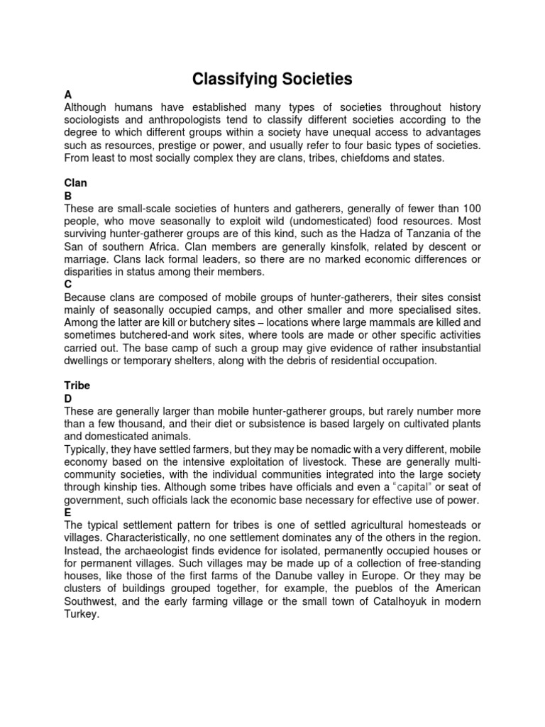 Classifying Societies | PDF