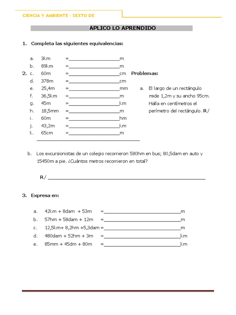 Taller 6 - Conversión de Unidades de Longitud | PDF