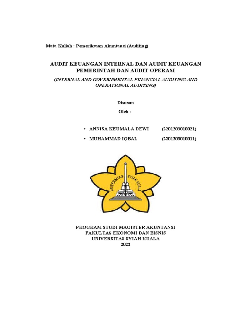 Makalah Audit Internal | PDF | Karier & Perkembangan | Bisnis