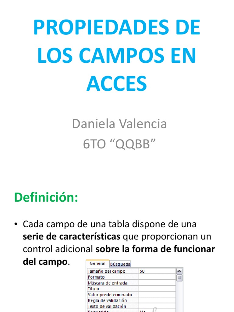 Propiedades de Los Campos | PDF | Tipo de datos | Edad de información