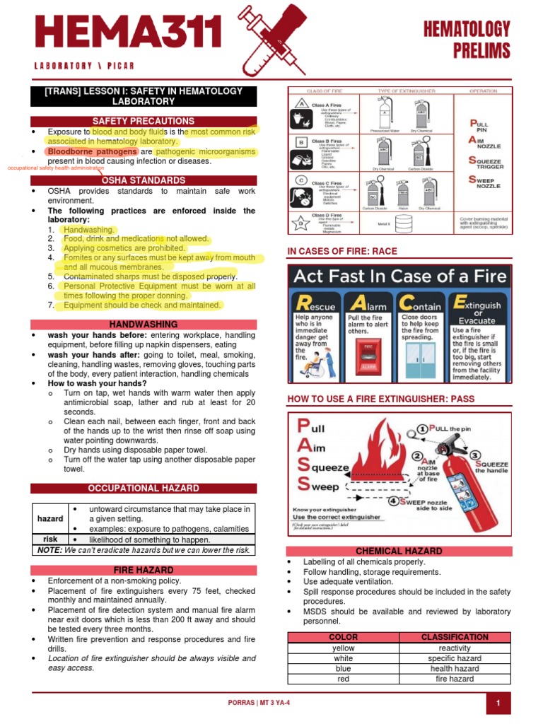 HEMA Lab PRELIMS | PDF