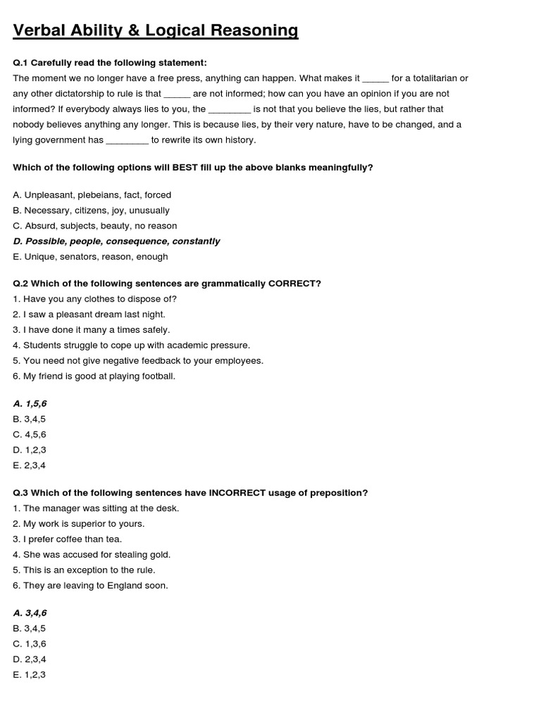 XAT 2022 Verbal Ability Practice | PDF | Social Science | Philosophy