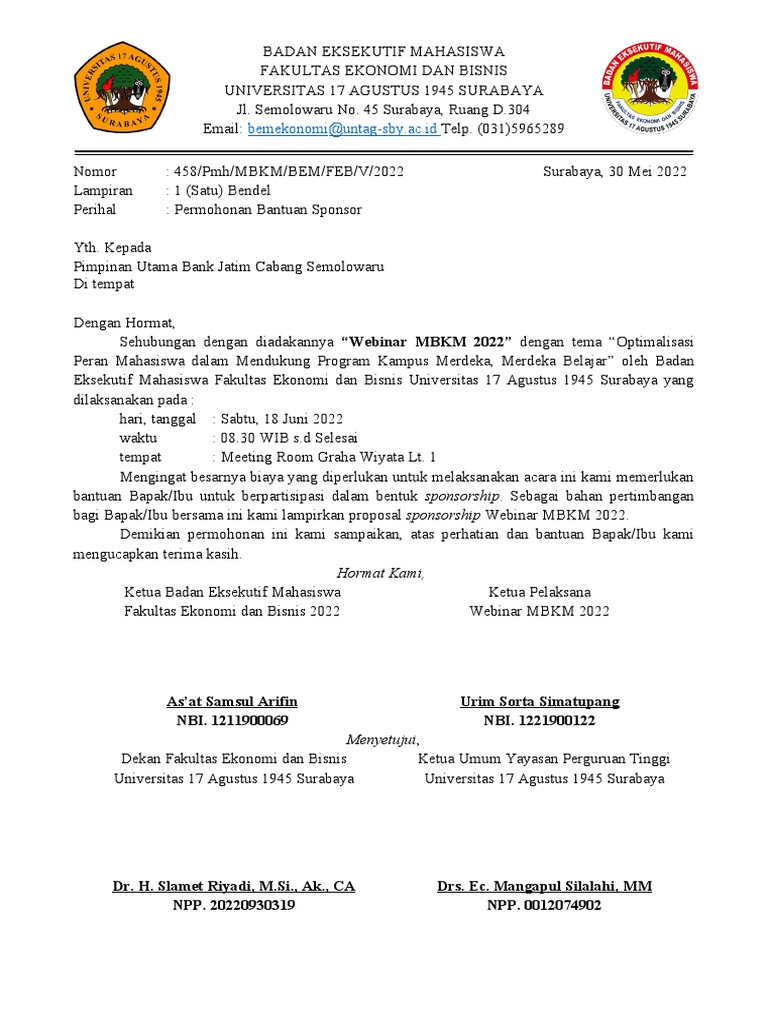 458 - PMH - Sponsorship Bank Jatim | PDF