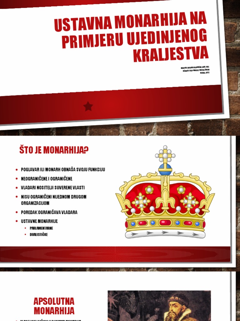 Ustavna Monarhija - Filip Maglić, Matija Žagar | PDF