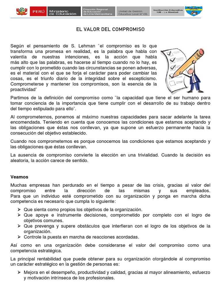 El Valor Del Compromiso | PDF